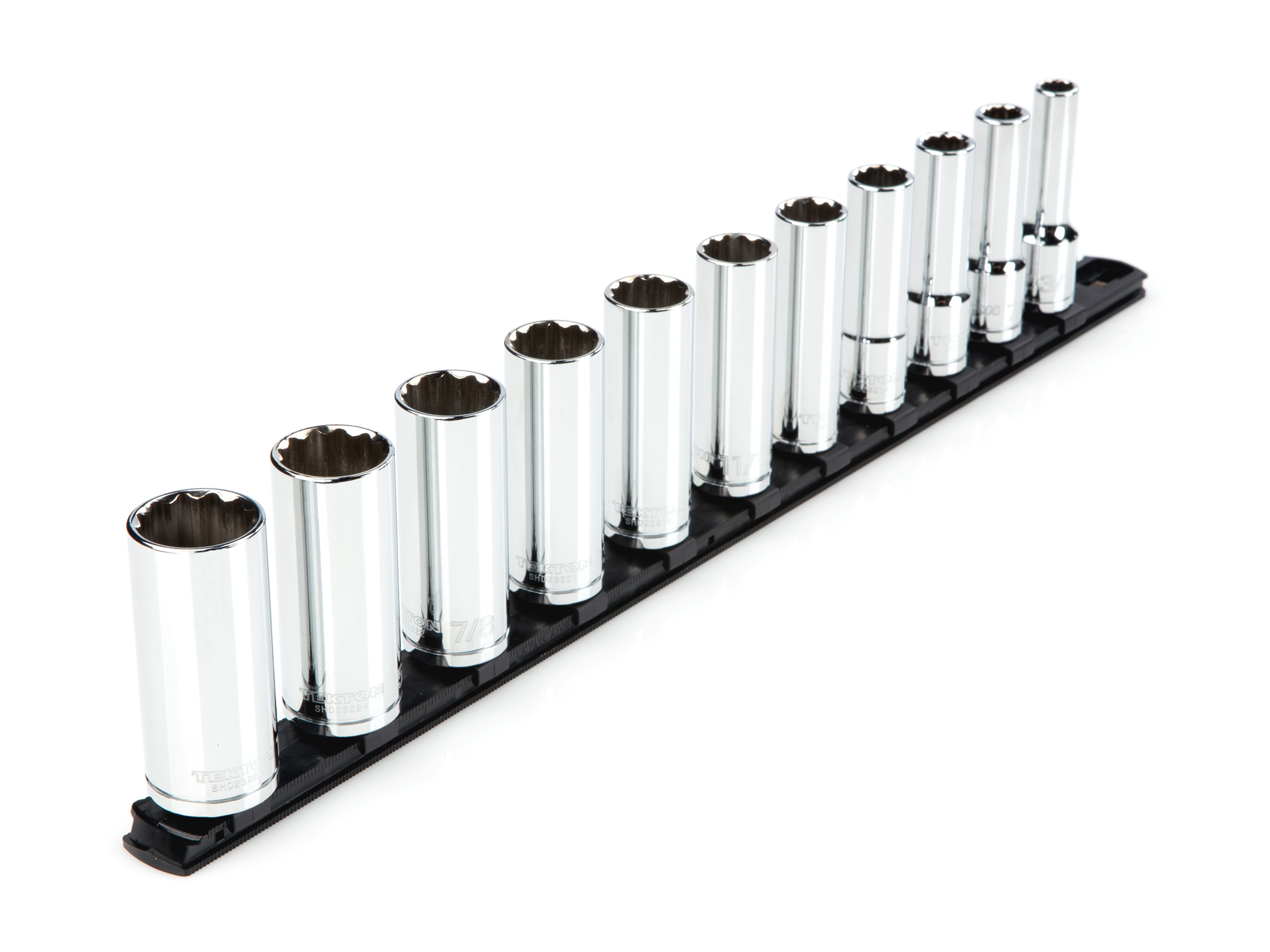 11-Piece 1/2 Inch Drive Deep 12-Point Socket Set (3/8–1 in.) | TEKTON