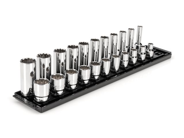 22-Piece 1/2 Inch Drive 12-Point Socket Set (3/8–1 in.) | TEKTON