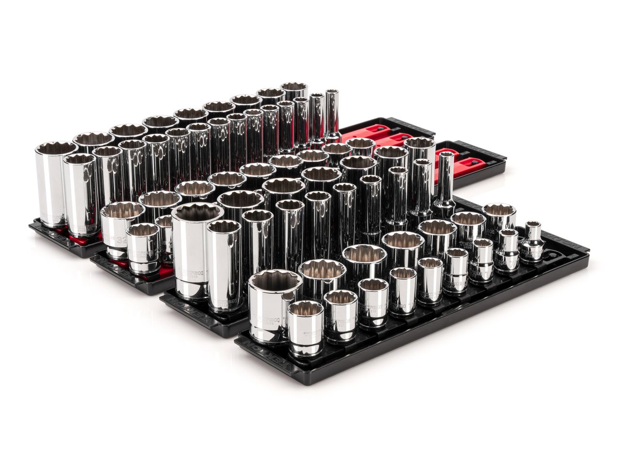 78-Piece 1/2 Inch Drive 12-Point Socket Set with Rails | TEKTON