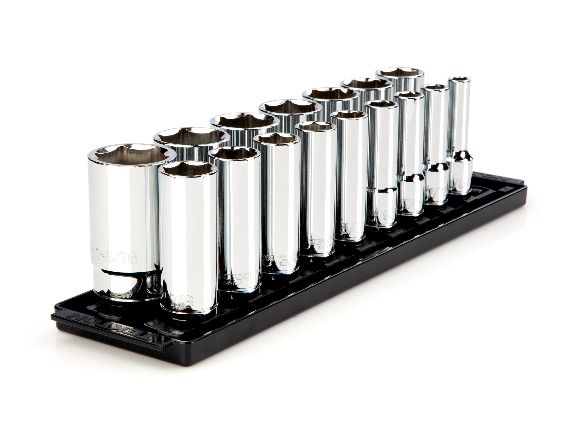 16-Piece 1/2 Inch Drive Deep 6-Point Socket Set (3/8–1-5/16 in.) | TEKTON