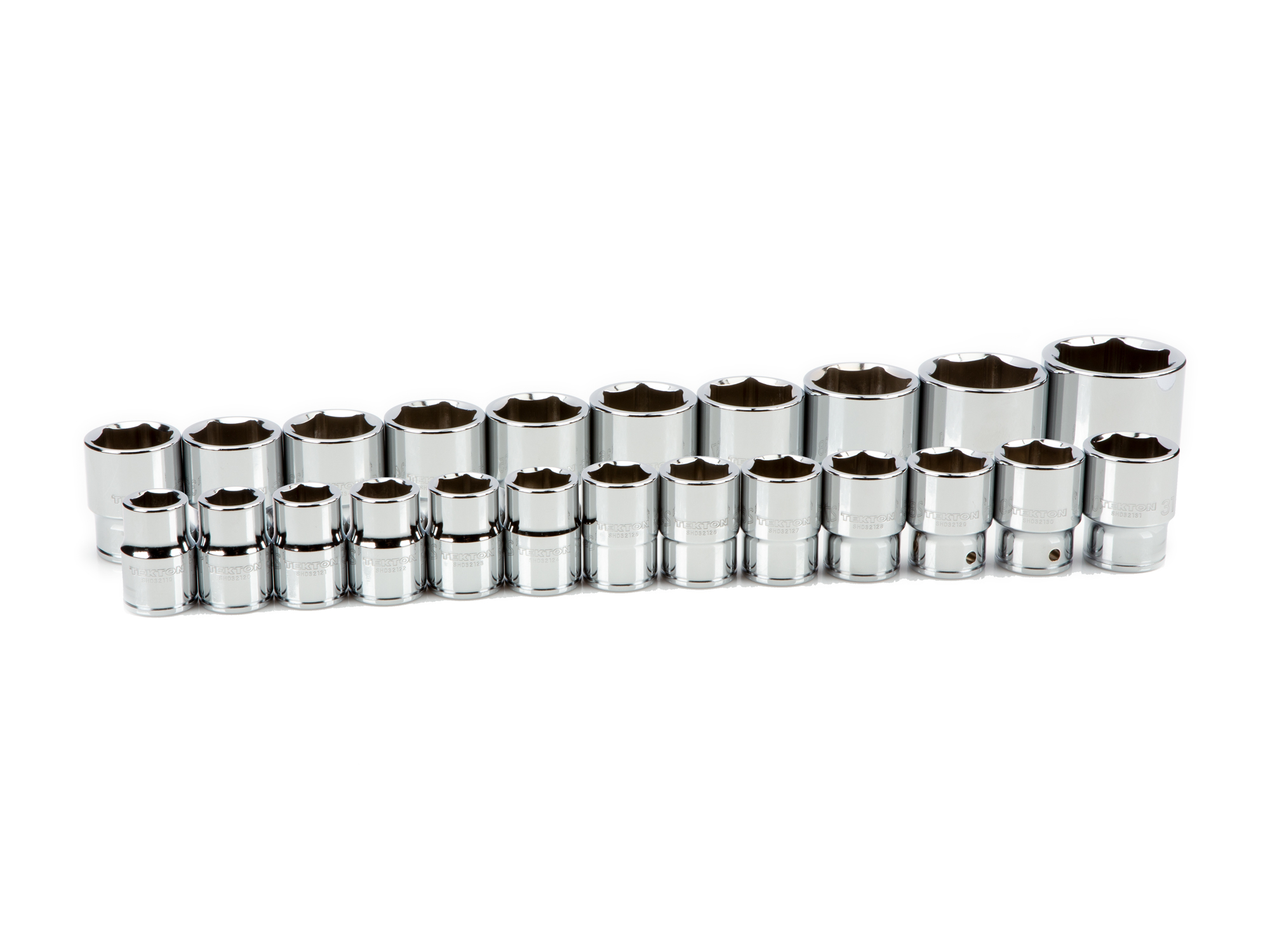 3/4 Inch Drive Shallow 6-Point Socket Set (19 - 50 mm) | TEKTON