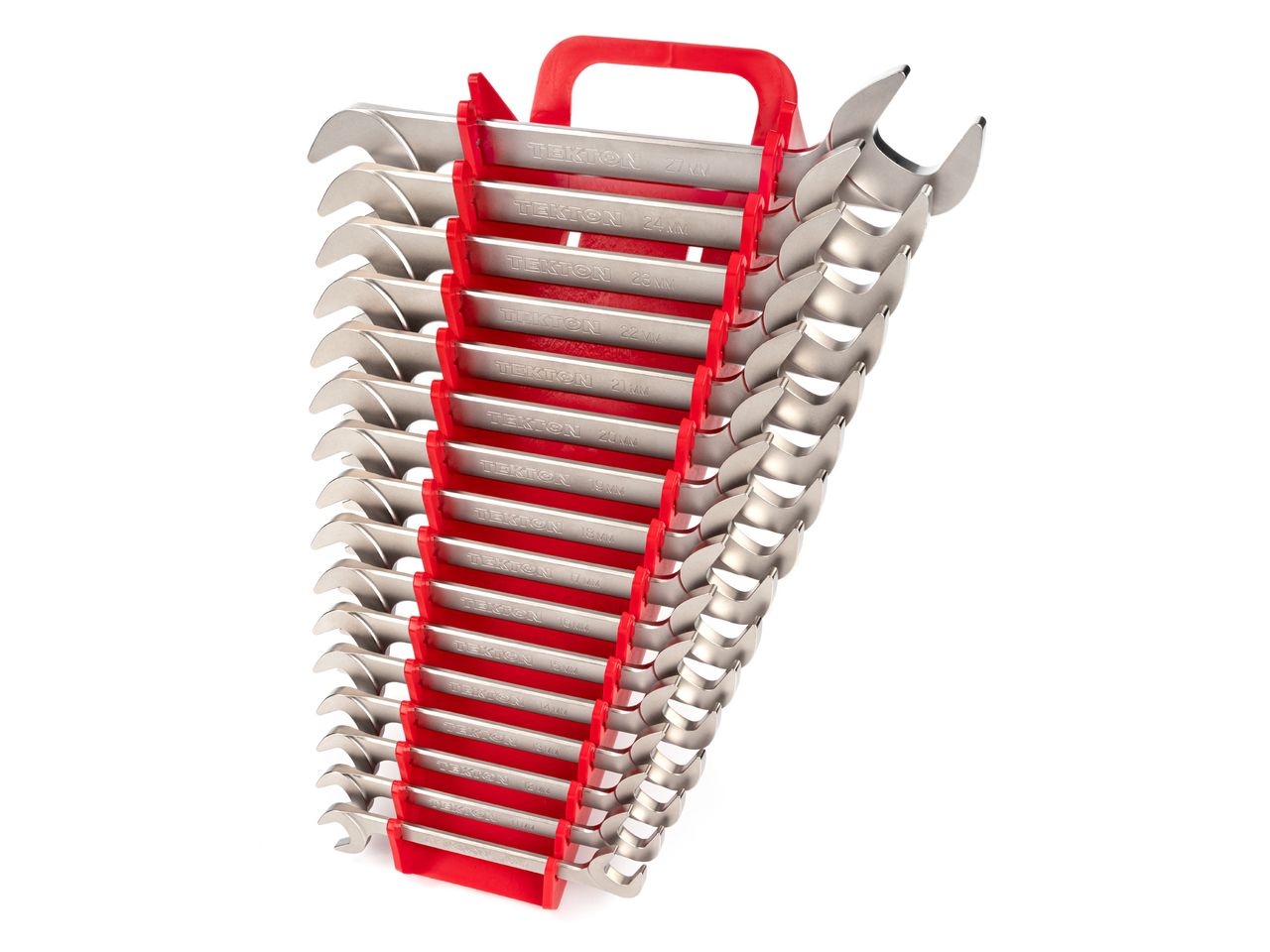 16-Piece Angle Head Open End Wrench Set with Holder | TEKTON