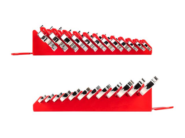 Angle Head Open End Wrench Set with Holder (8–19 mm) | TEKTON