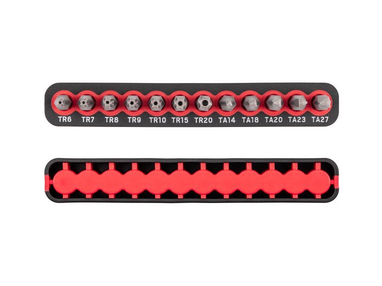 4 mm Tamper Star and Triangle Bit Set with Rail (12-Piece) | TEKTON