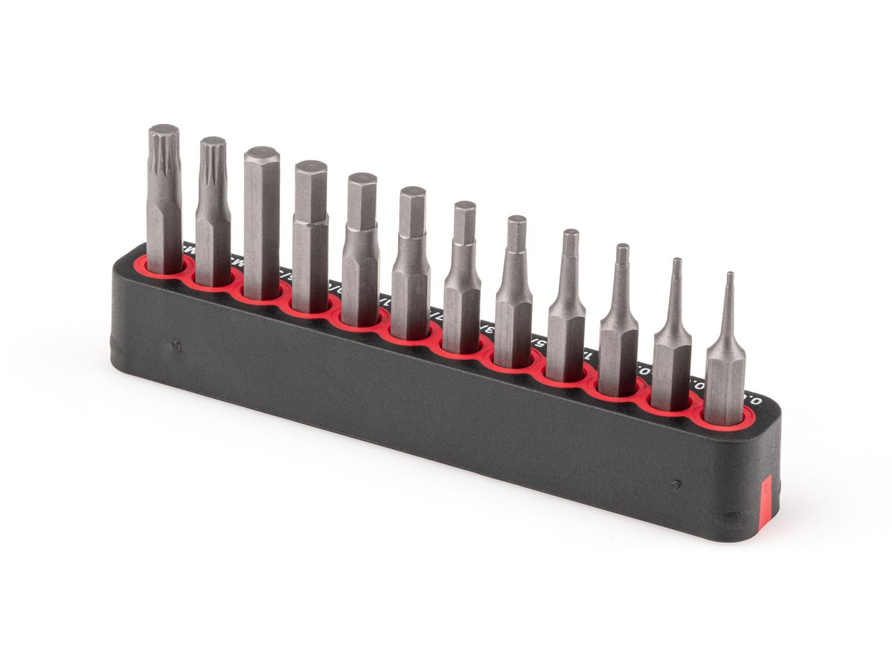 4 mm Hex and Triple Square Bit Set with Rail (12-Piece) | TEKTON