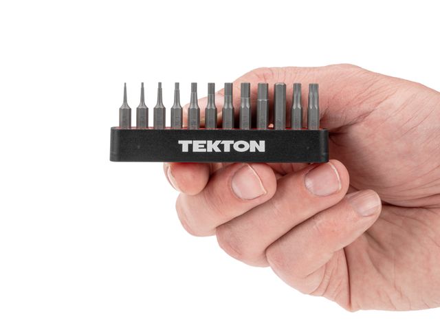 4 mm Hex and Triple Square Bit Set with Rail (12-Piece) | TEKTON