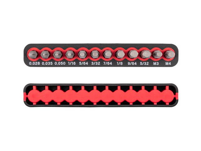 4 mm Hex and Triple Square Bit Set with Rail (12-Piece) | TEKTON