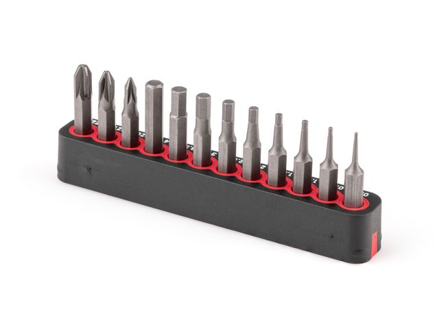 4 mm Hex and Pozi Bit Set with Rail (12-Piece) | TEKTON