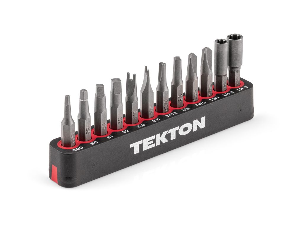 4 mm Security Bit Set with Rail (12-Piece) | TEKTON
