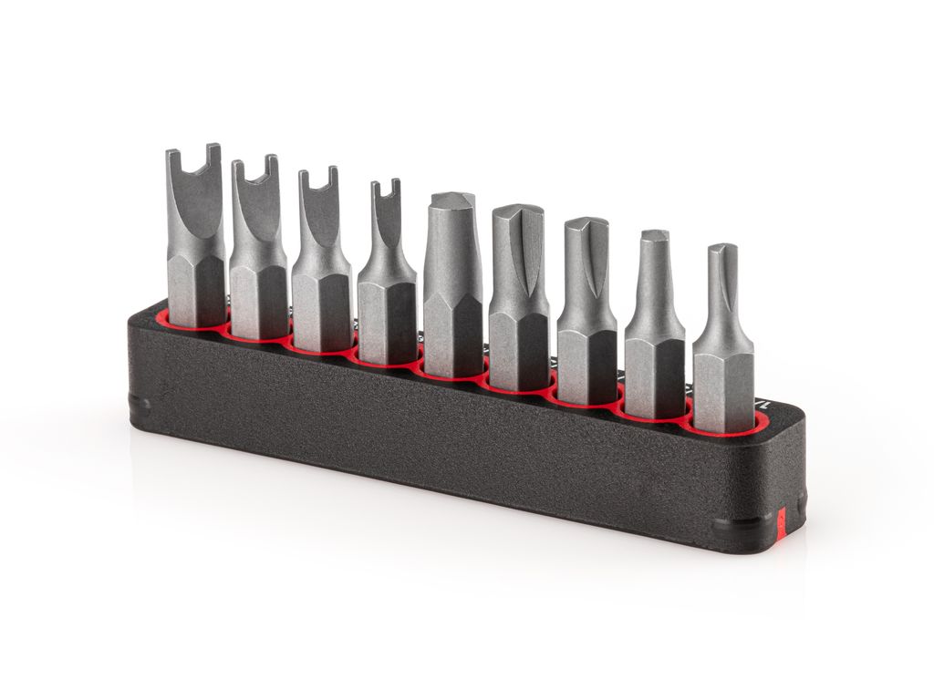 9-Piece 1/4 Inch Clutch, Spanner Security Bit Set with Rail | TEKTON