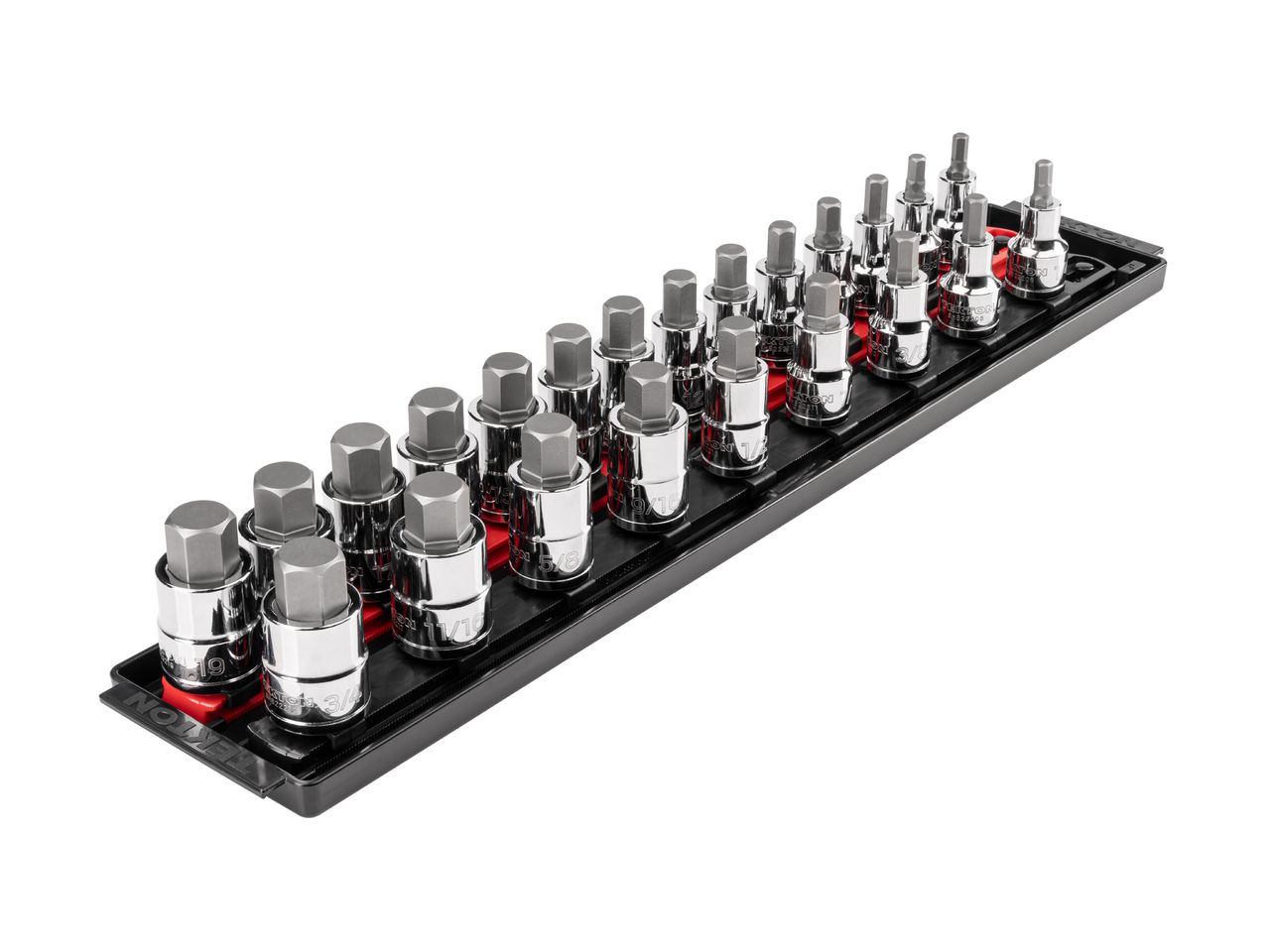 1/2 Inch Drive Hex Bit Socket Set with Rails (23-Piece) | TEKTON