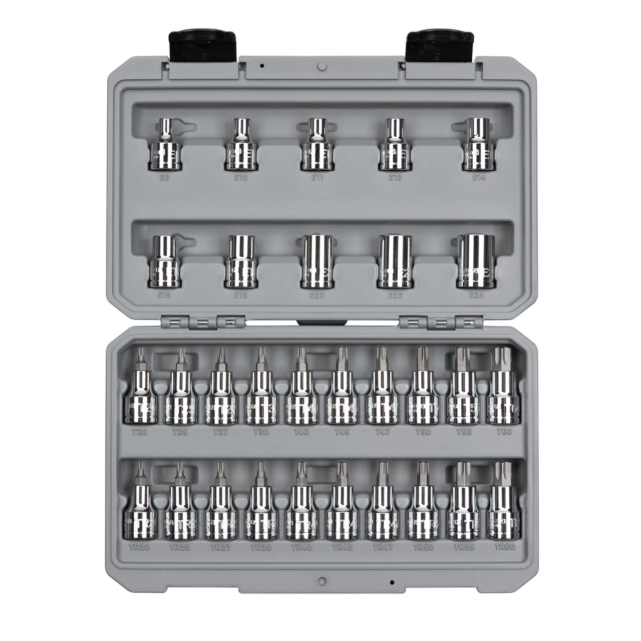 30-Piece 1/2 Inch Drive Bit & External Star Socket Set | TEKTON