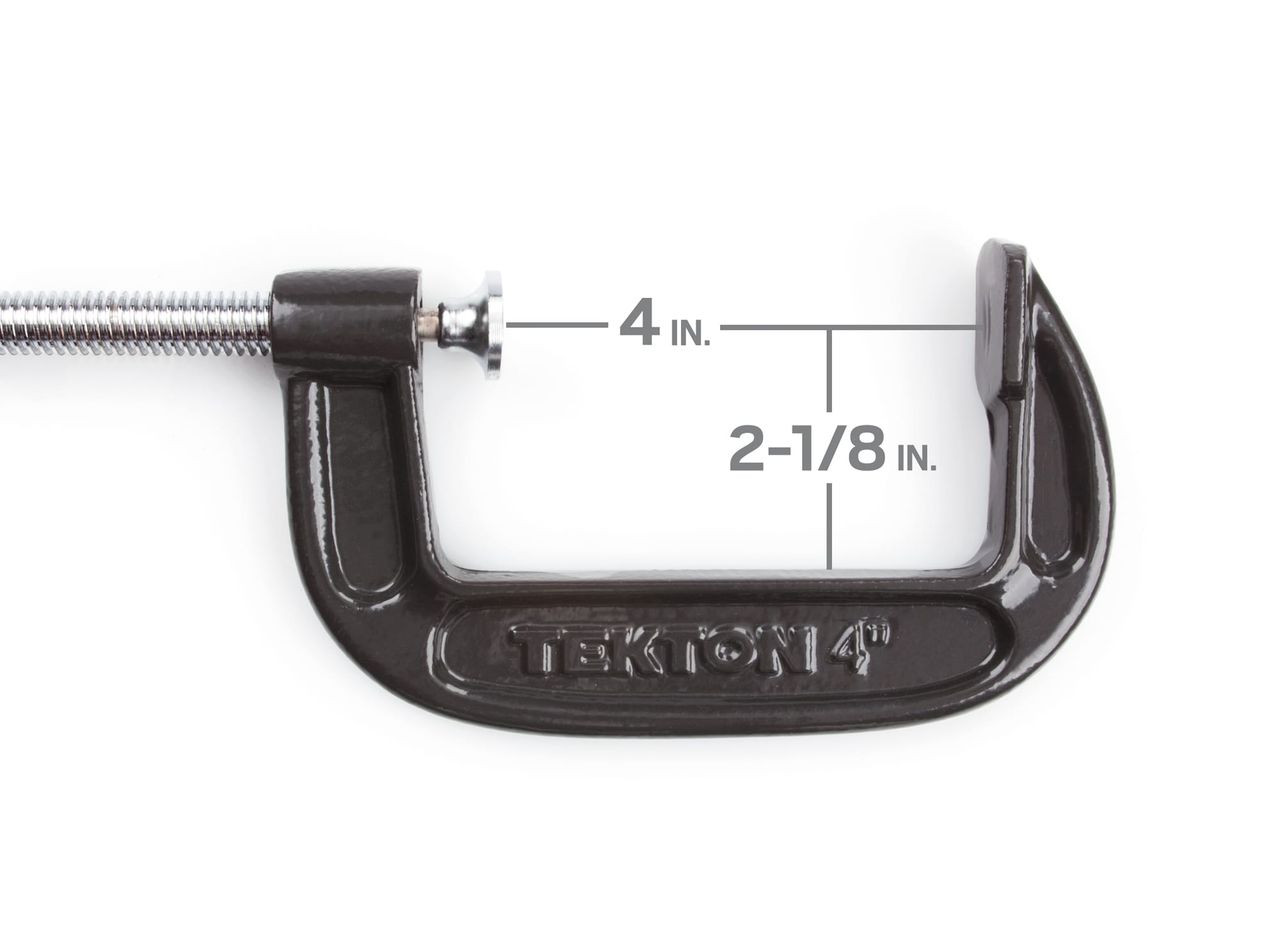 4 Inch Malleable Iron C-Clamp | TEKTON | 4017