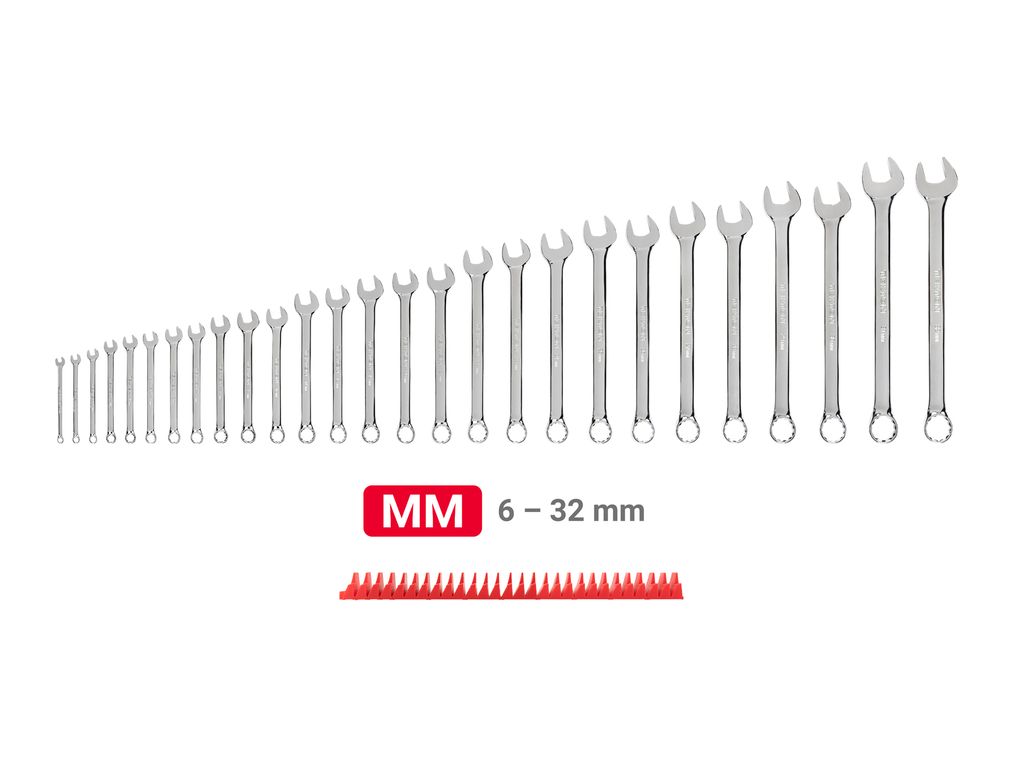 27-Piece Metric Wrench Set with Wrench Organizer | TEKTON
