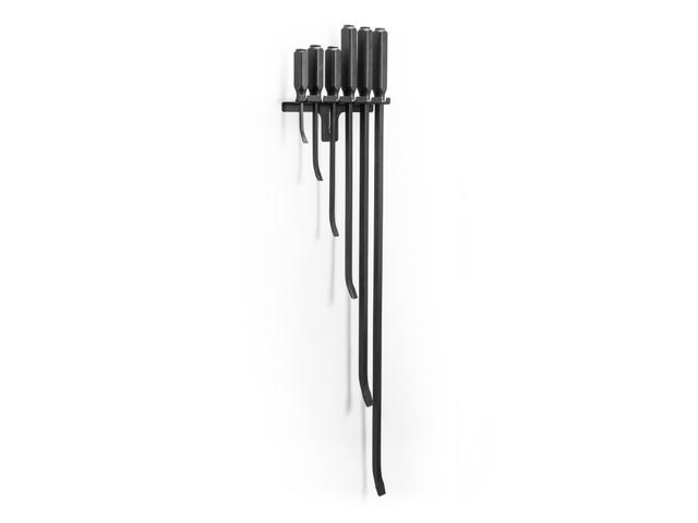 Angled End Handled Pry Bar Set with Wall Hanger (6-Piece) | TEKTON