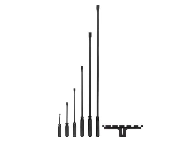 Angled End Handled Pry Bar Set with Wall Hanger (6-Piece) | TEKTON