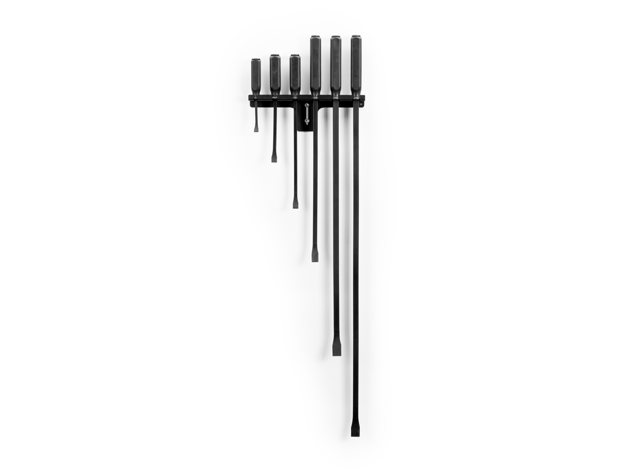 Angled End Handled Pry Bar Set with Wall Hanger (6-Piece) | TEKTON