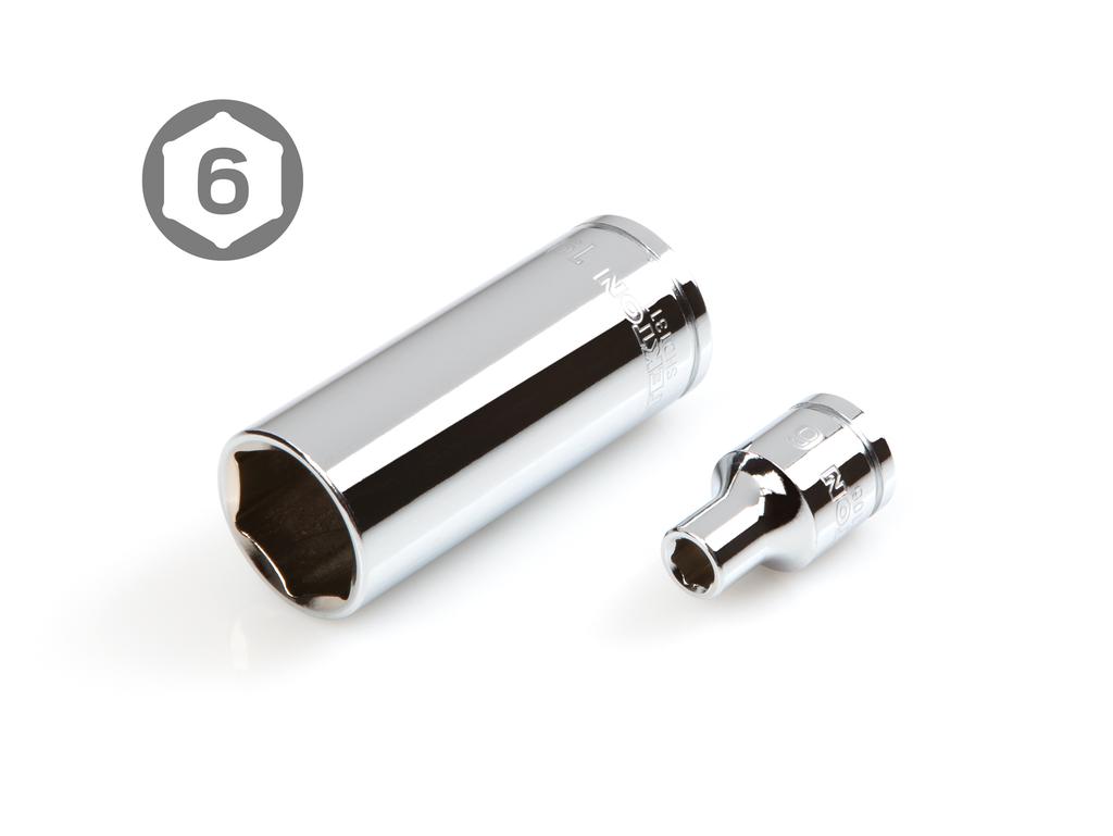 3/8 Inch Drive 6-Point Socket and Ratchet Set, 6 - 24 mm | TEKTON
