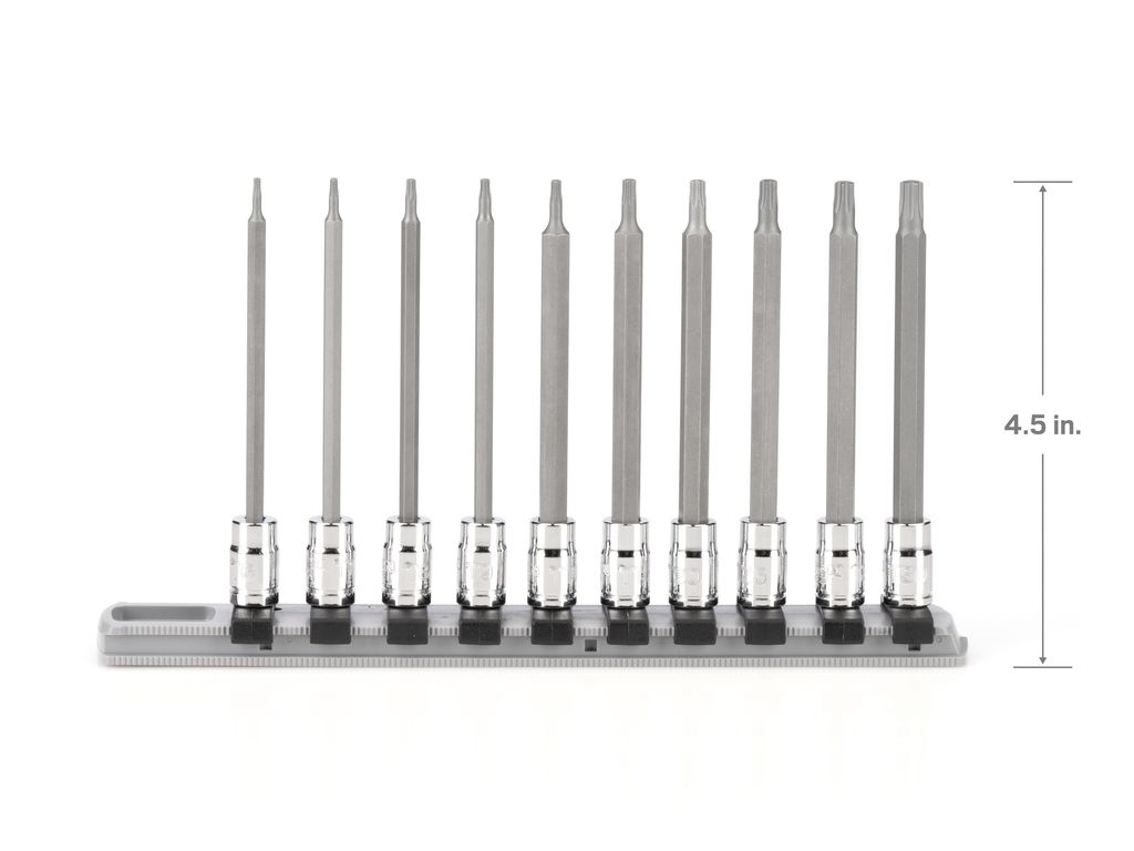 1/4 Inch Drive Long Hex Bit Socket Set (T6–T30) | TEKTON