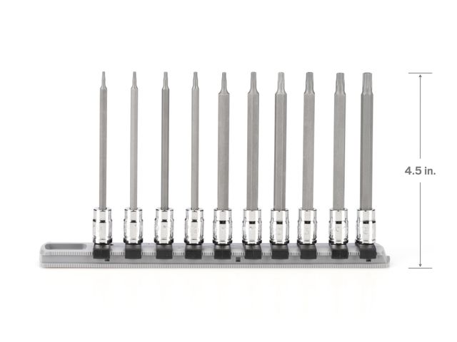 1/4 Inch Drive Long Hex Bit Socket Set (T6–T30) | TEKTON