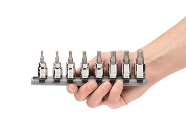 3/8 Inch Triple Square Bit Socket Set, 8-Piece (Rail) | TEKTON
