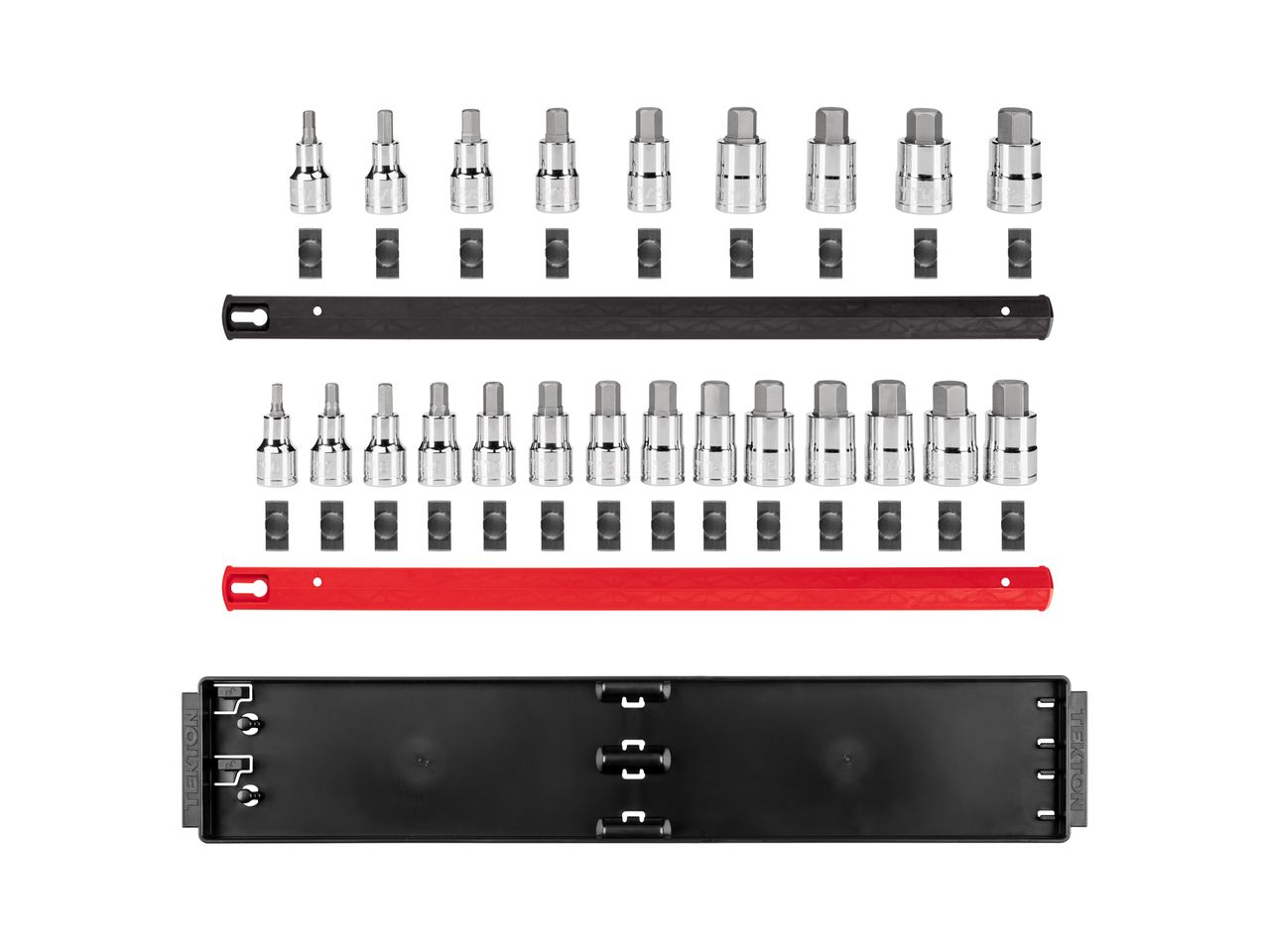 1/2 Inch Drive Hex Bit Socket Set with Rails (23-Piece) | TEKTON