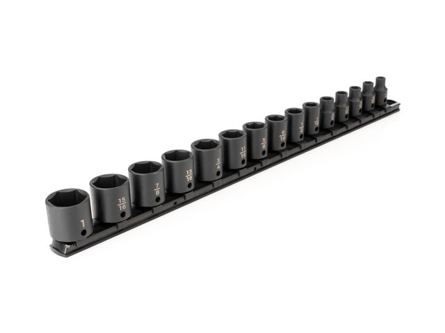 3/8 Inch Drive 6-Point Impact Socket Set, 15-Piece | TEKTON | SID91104
