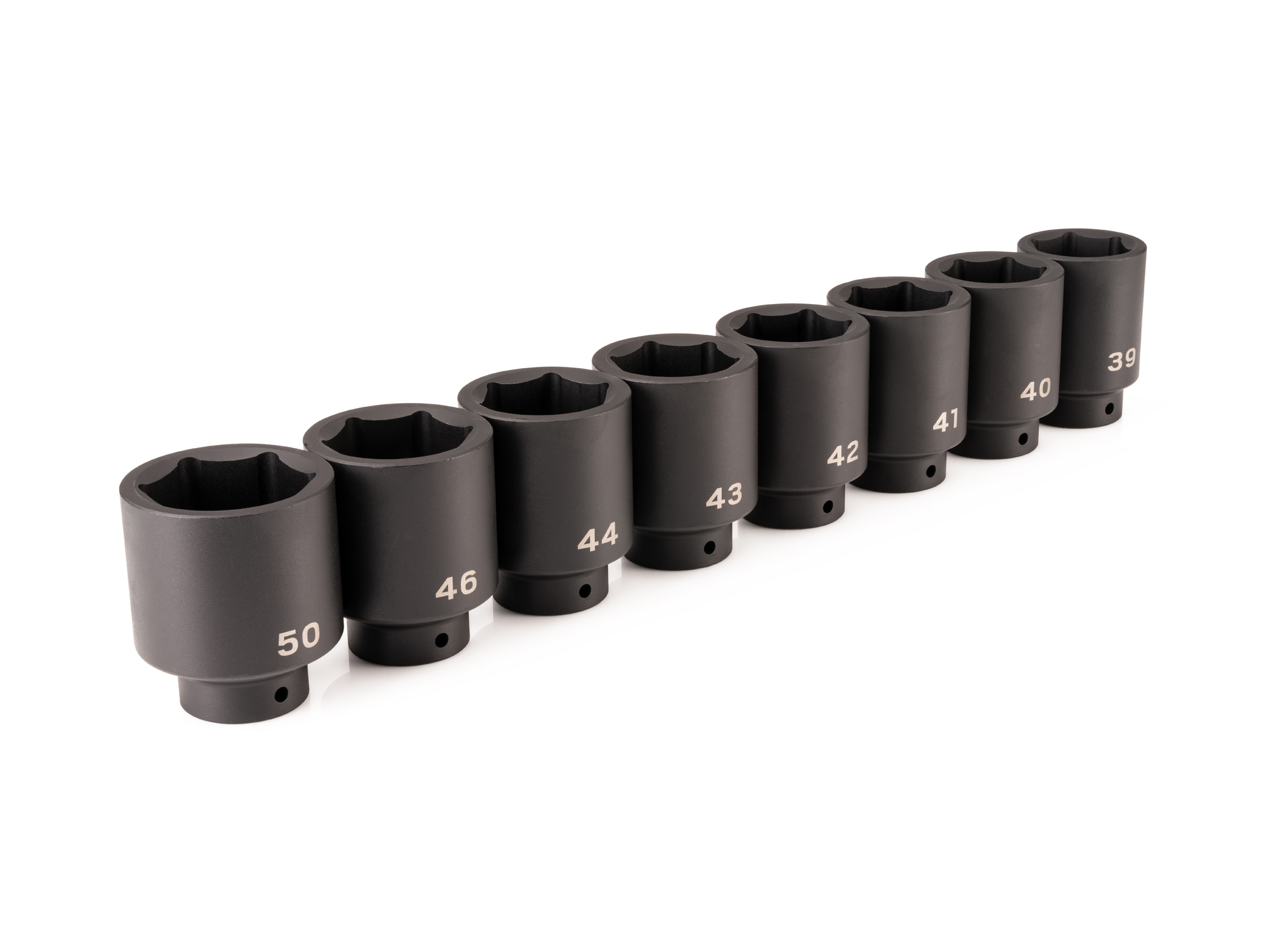 1/2 Inch Drive Deep 6-Point Impact Socket Set (39 - 50 mm) | TEKTON