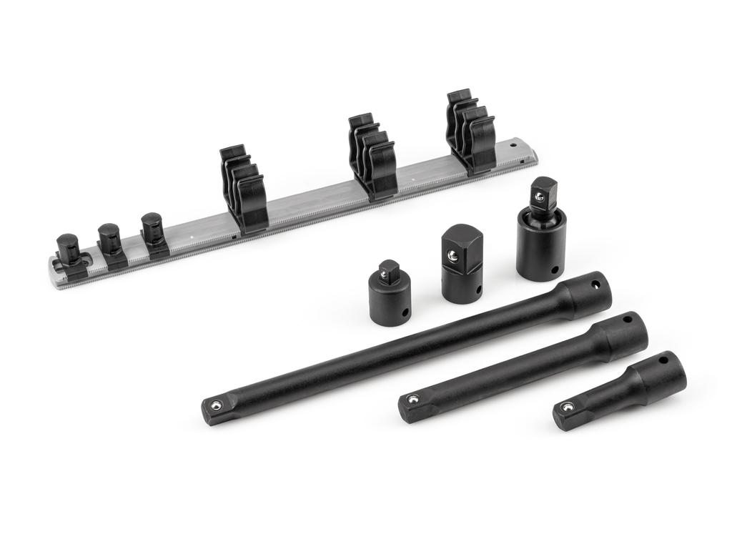 1/2 Inch Drive Impact Extension and Accessory Set with Rail | TEKTON