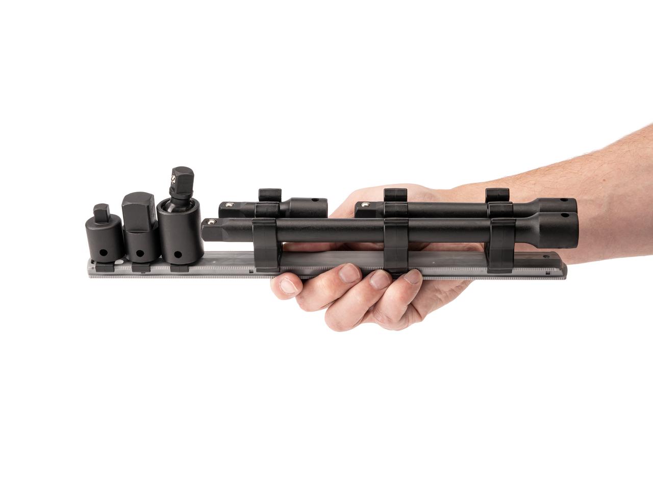 1/2 Inch Drive Impact Extension and Accessory Set with Rail | TEKTON