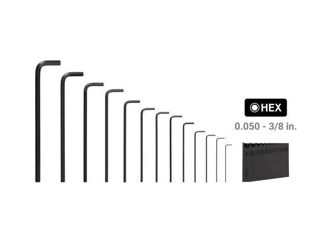 Flat End Hex L-Key Set with Holder (0.050-3/8 in.) | TEKTON