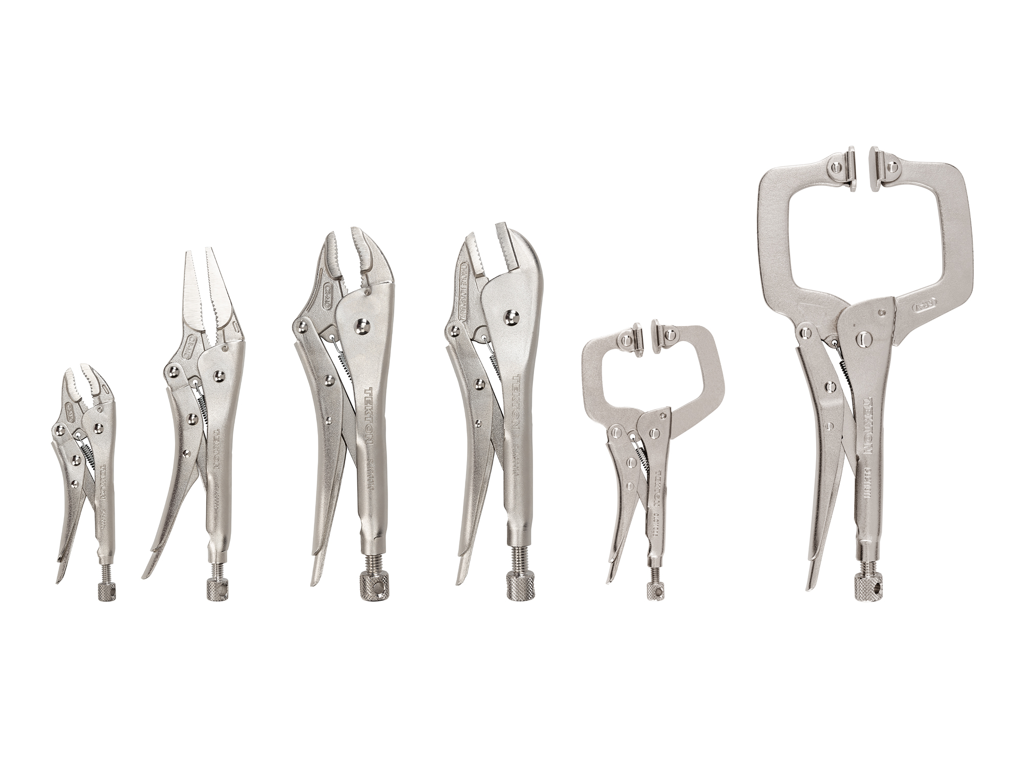 6-Piece Locking Pliers and C-Clamp with Swivel Pads Set | TEKTON