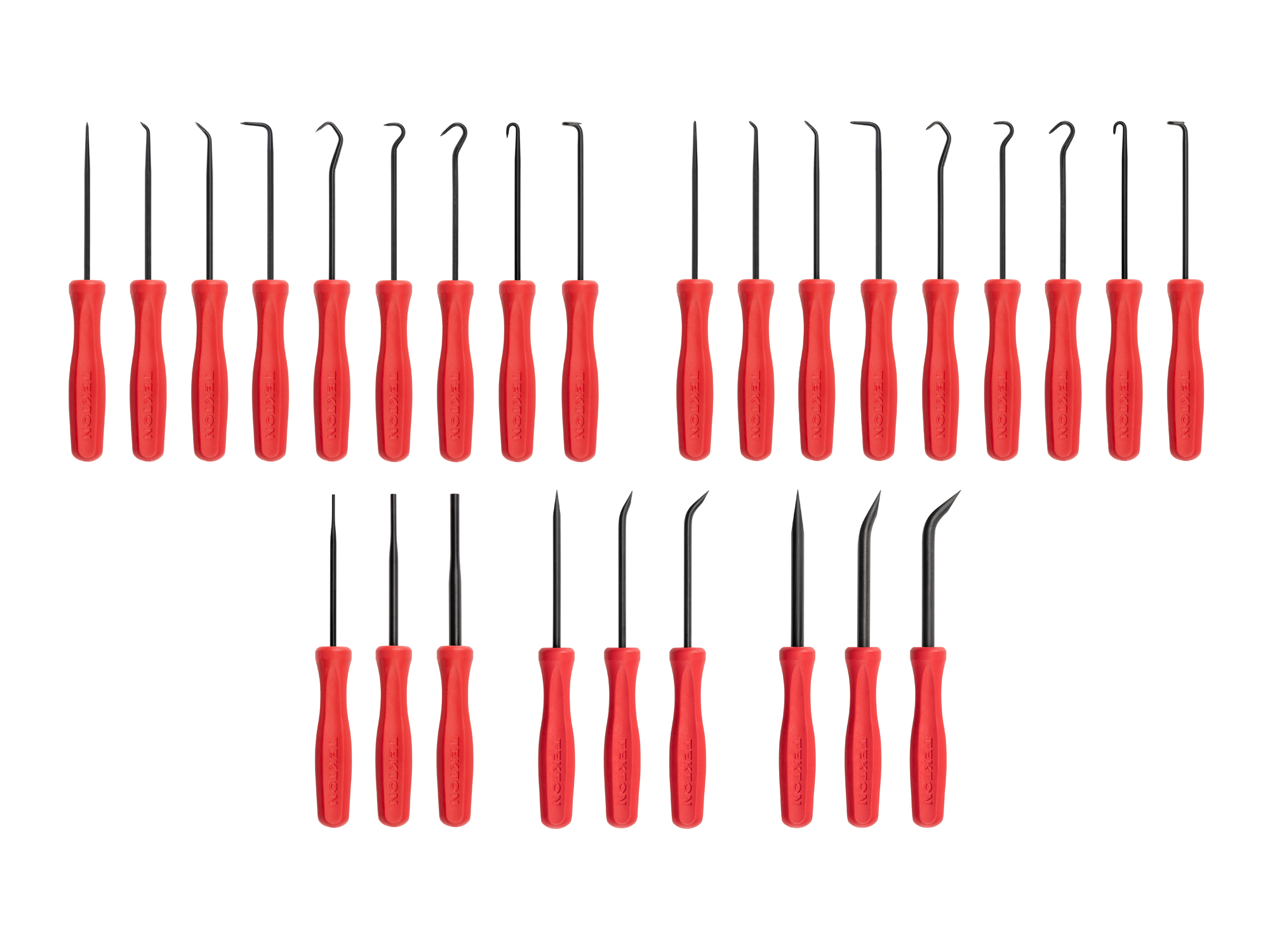 Pick, Hook, Probe, and Mini Pry Bar Set (27-Piece) | TEKTON