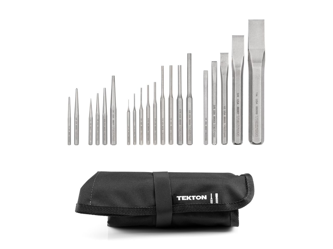Punch and Chisel Set (20-Piece) - Pouch | TEKTON