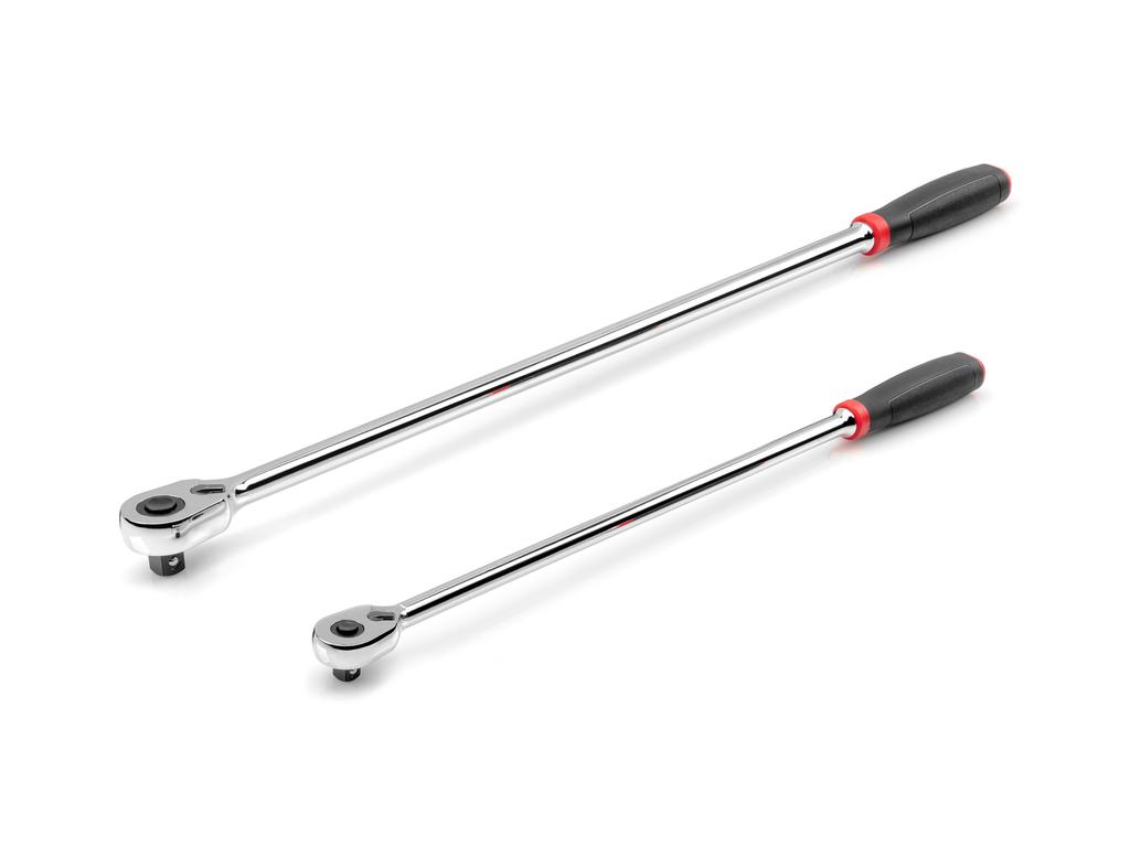 2-Piece Quick-Release Comfort Grip Extra-Long Ratchet Set | TEKTON