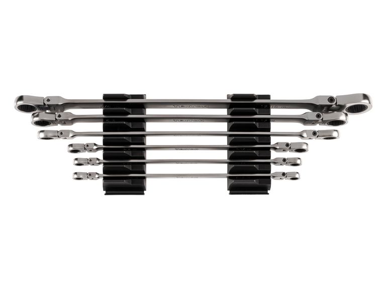 6-Piece Long Flex Ratcheting Box End Wrench Set with Organizer | TEKTON