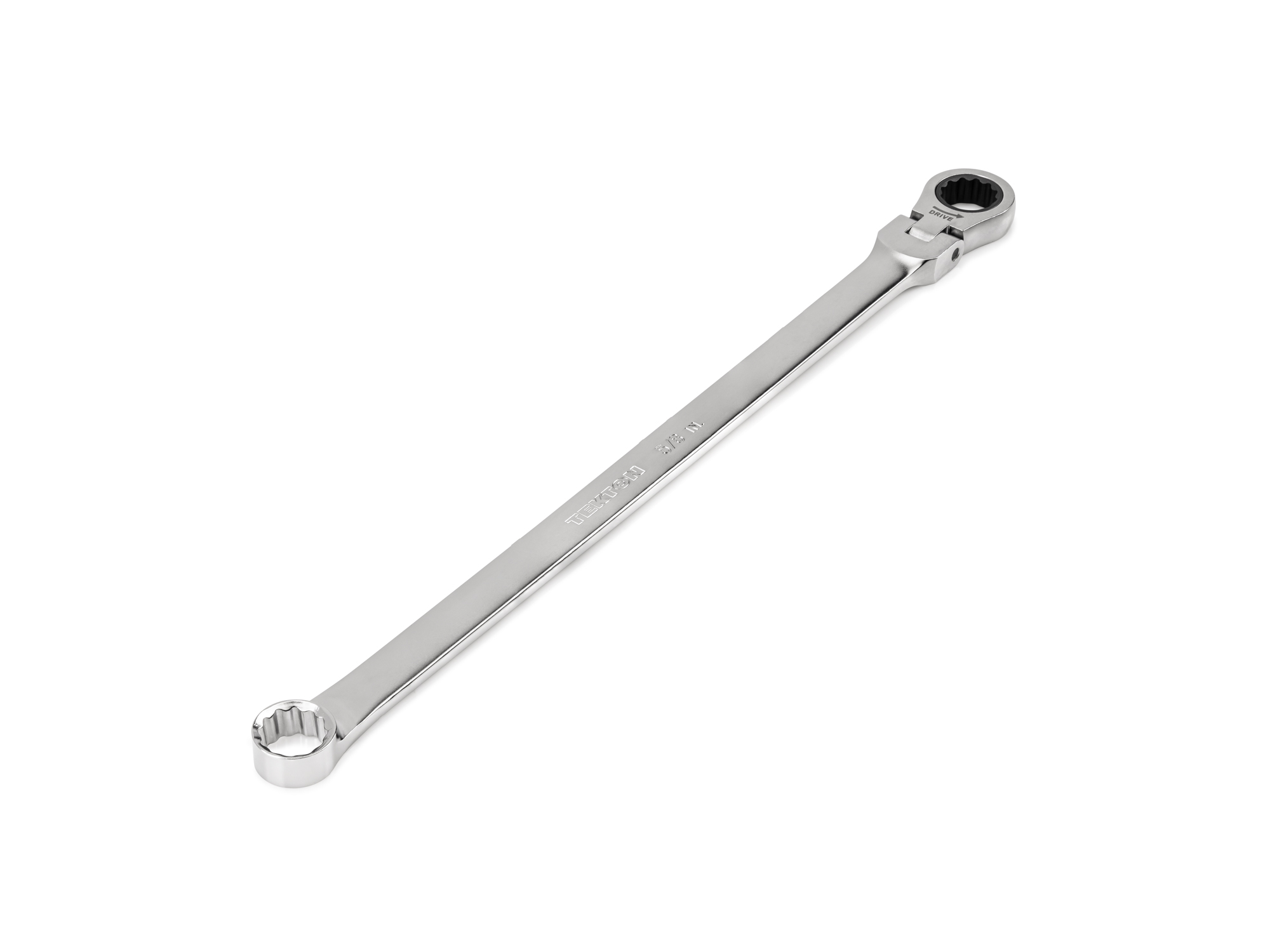 5/8 Inch Fixed/Flex Long 12-Point Ratcheting Box End Wrench | TEKTON