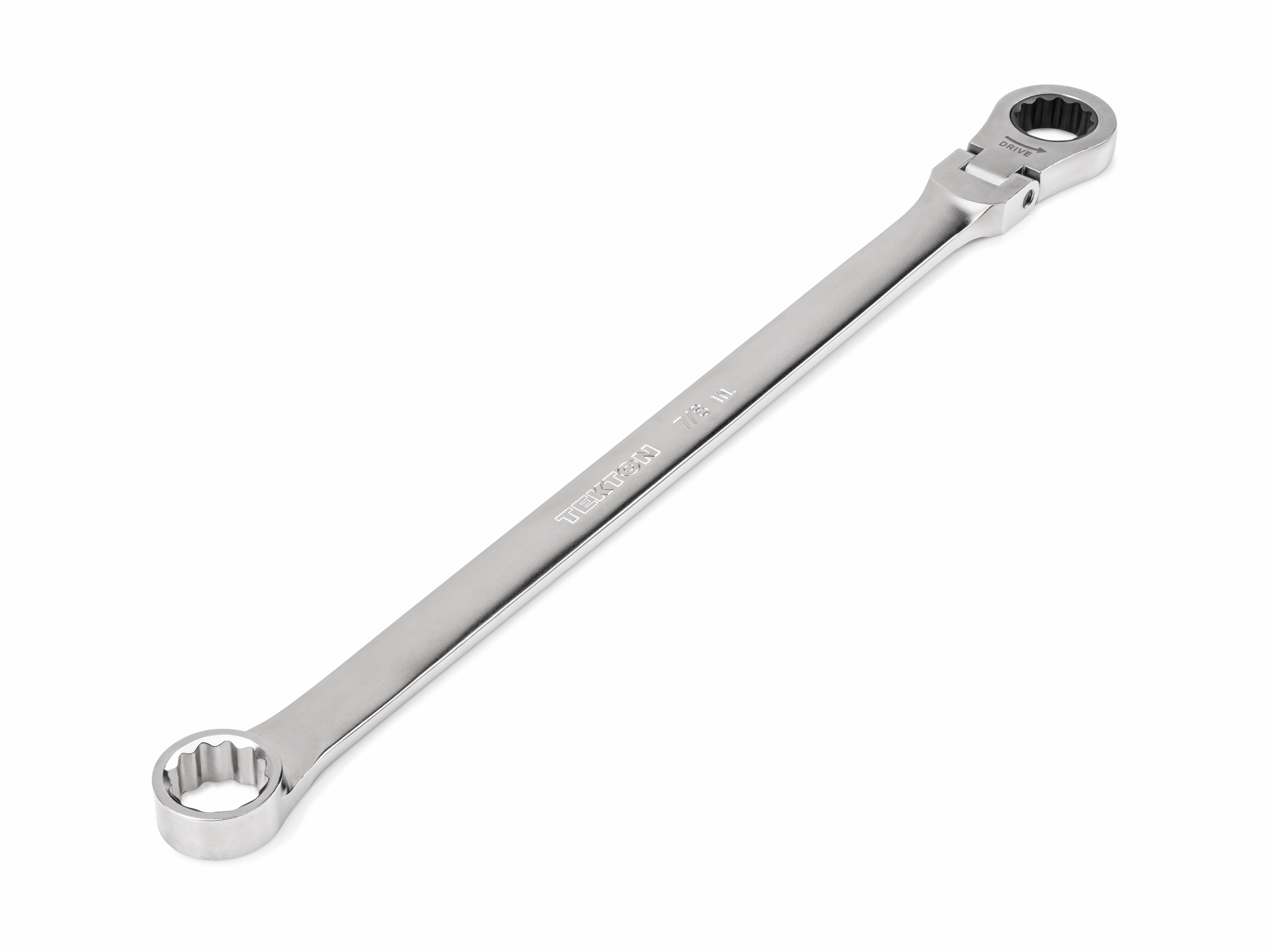 7/8 Inch Fixed/Flex Long 12-Point Ratcheting Box End Wrench | TEKTON