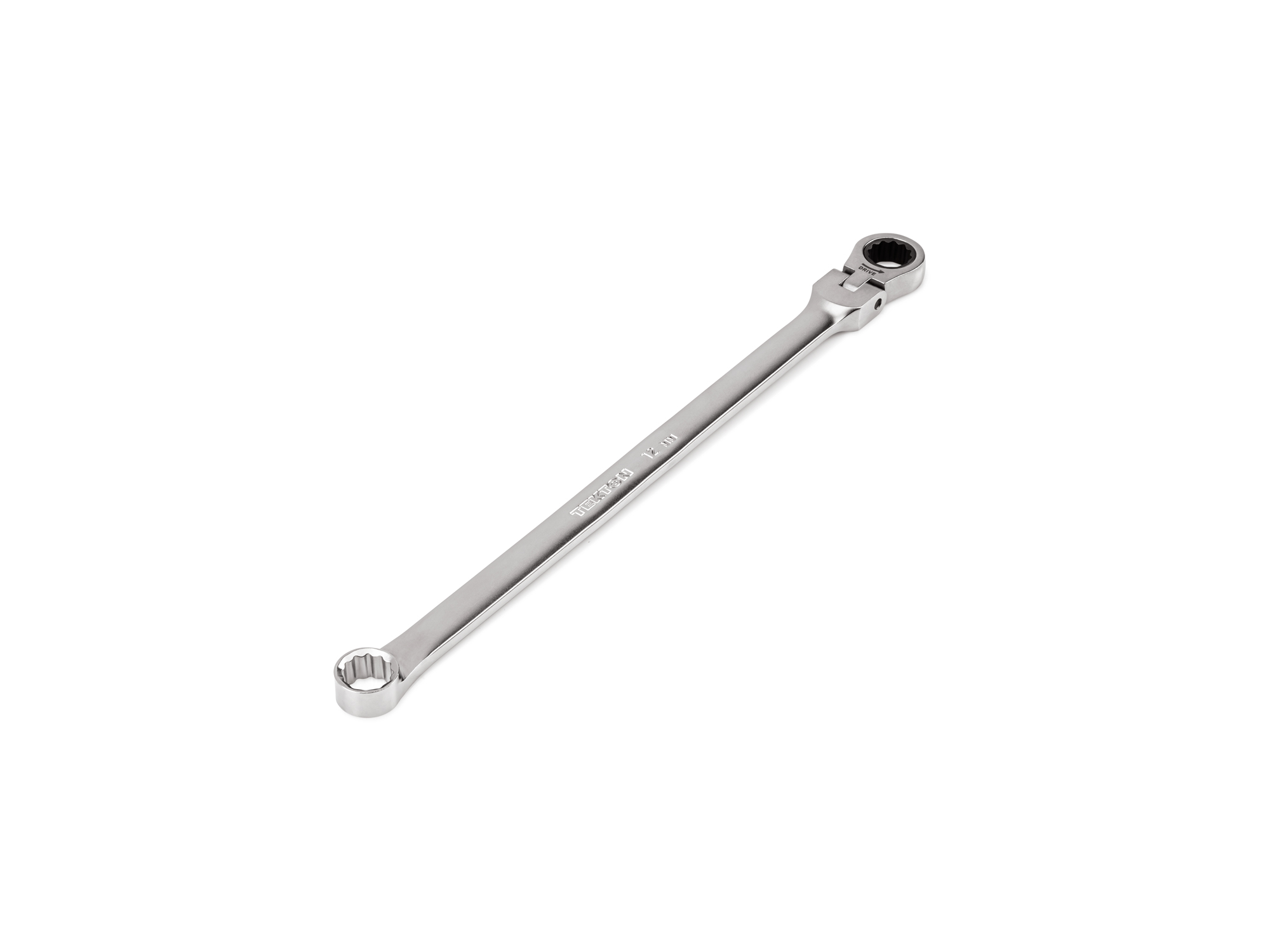 12 mm Fixed/Flex Head Long 12-Point Ratcheting Box End Wrench | TEKTON