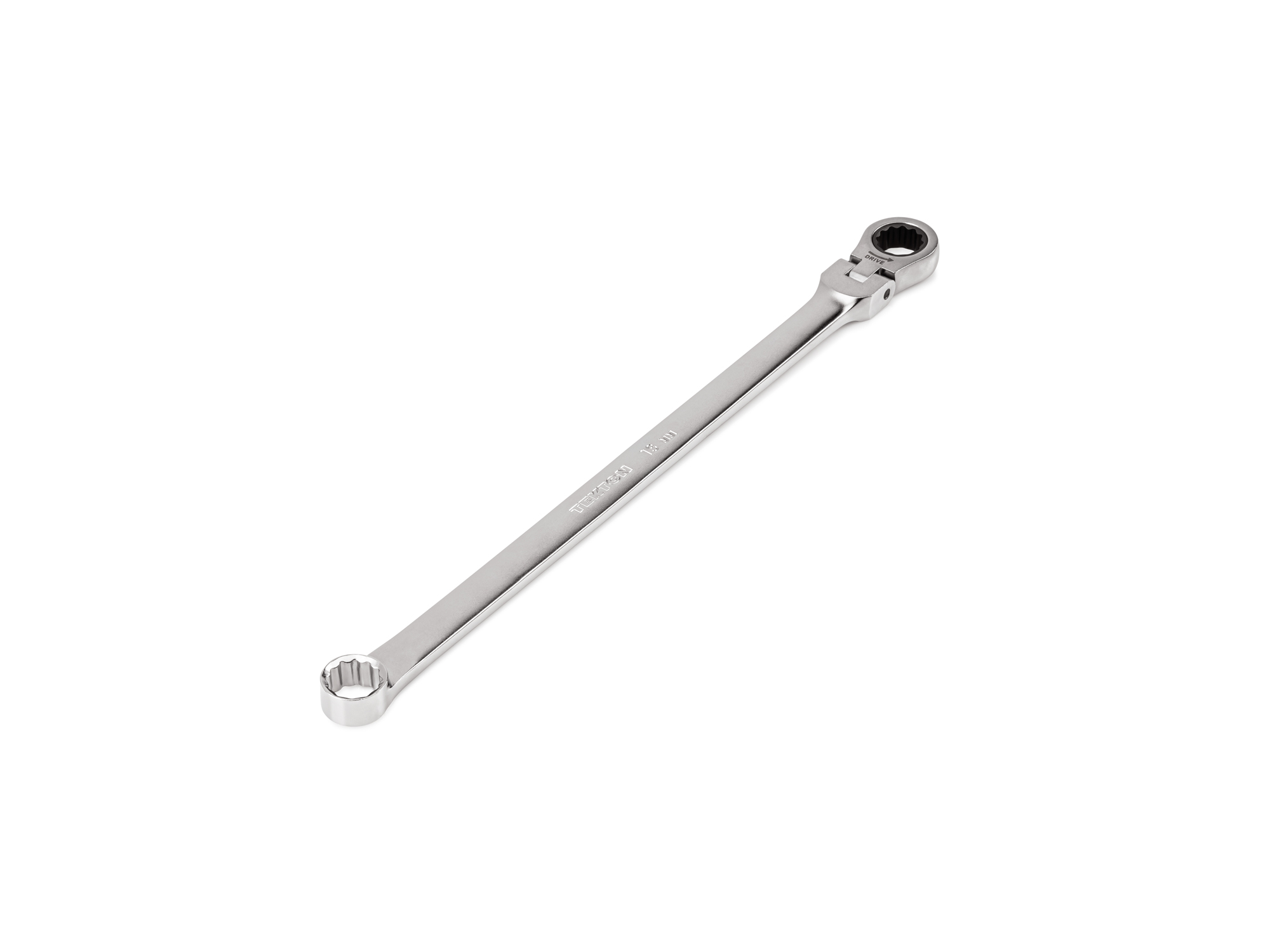 13 mm Fixed/Flex Head Long 12-Point Ratcheting Box End Wrench | TEKTON