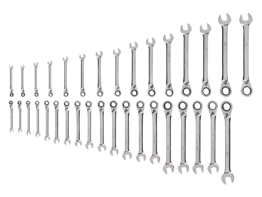 34-Piece Reversible Ratcheting Wrench Set with Organizer | TEKTON