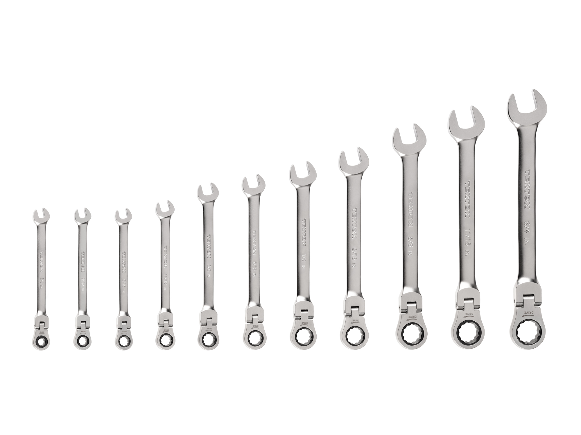 11-Piece Long Flex Ratcheting Box End Wrench Set | TEKTON