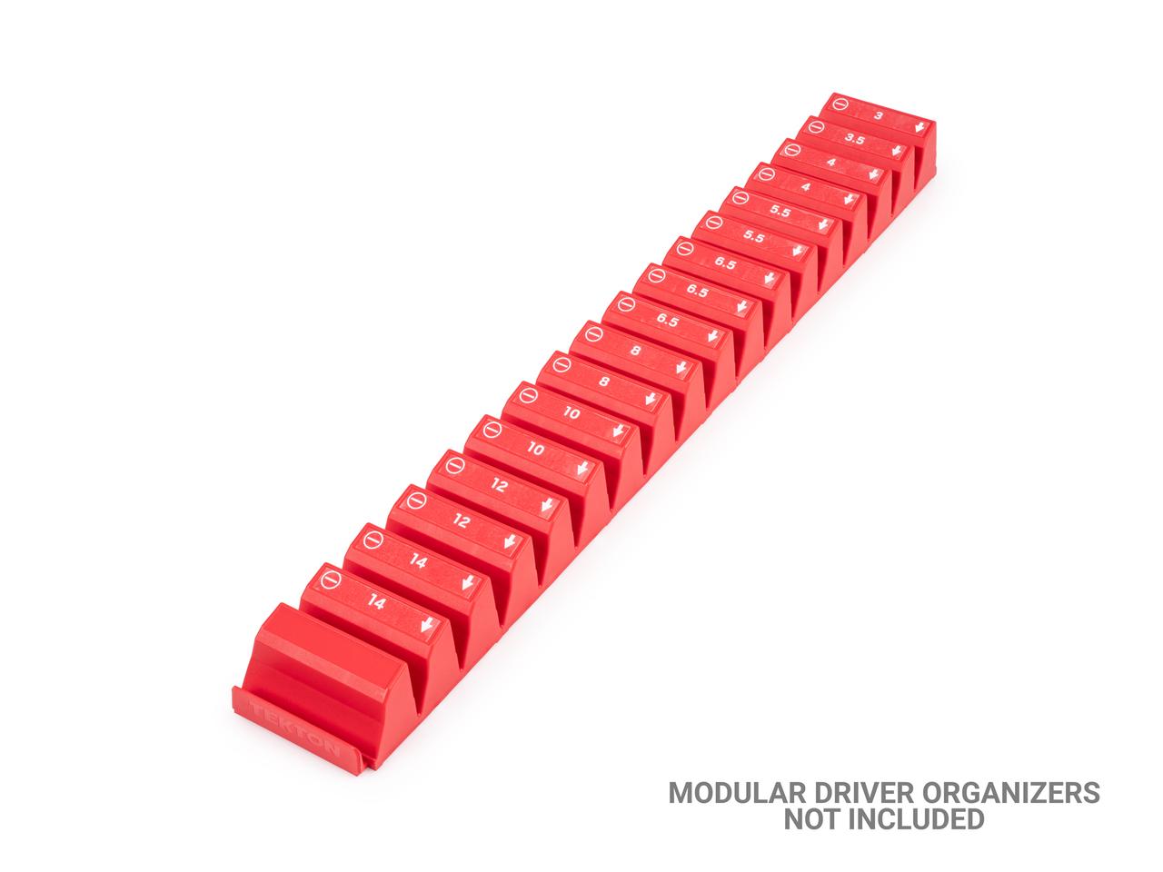 Modular Driver Organizer Label Sheet, Slotted (3–14 mm) | TEKTON