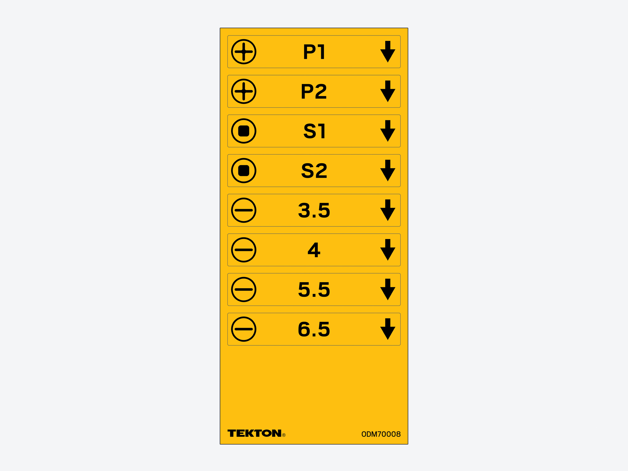 Modular Driver Organizer Label Sheet, Insulated Drivers | TEKTON