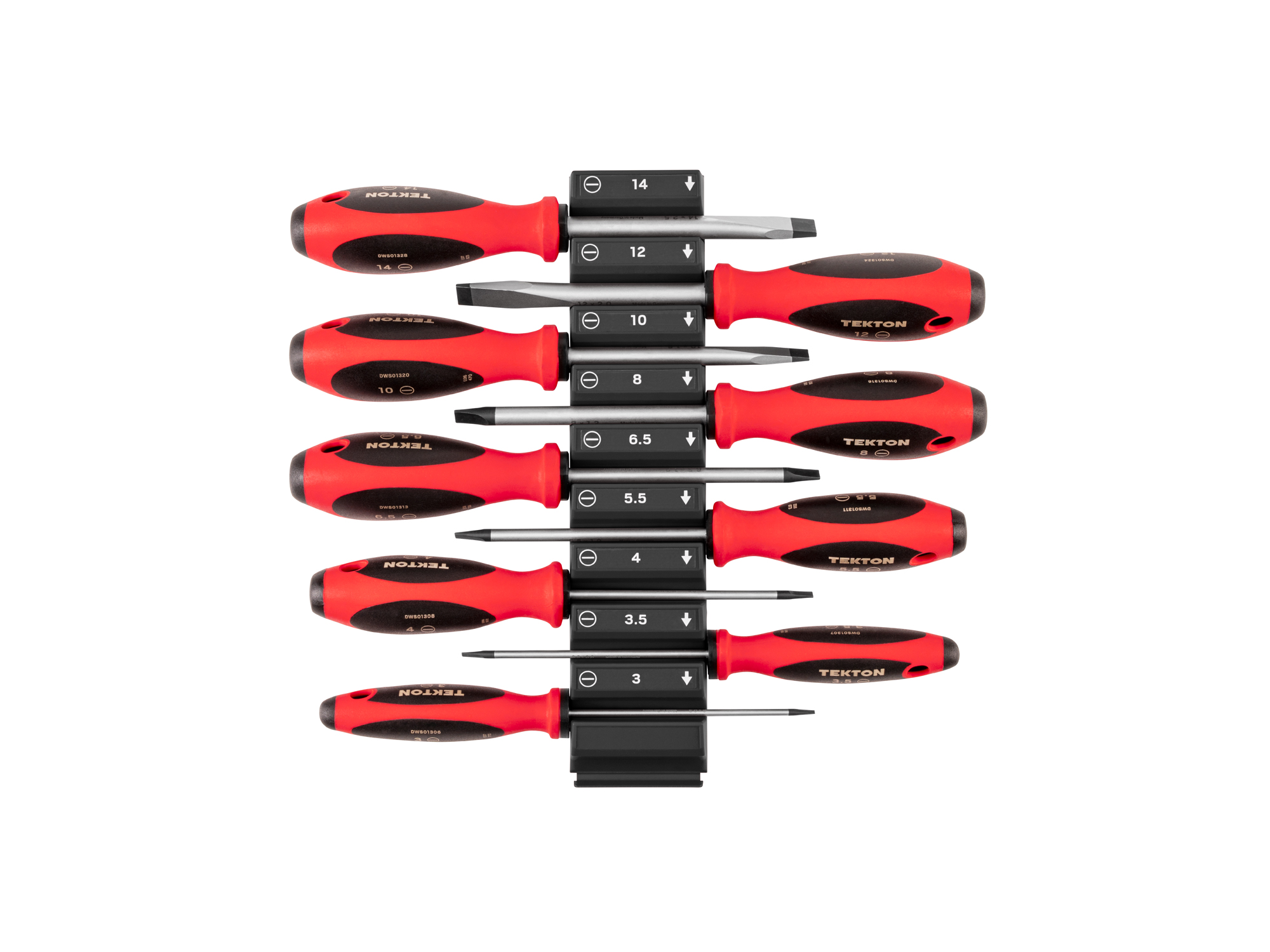 Slotted Screwdriver Set with Organizers, 9-Piece | TEKTON