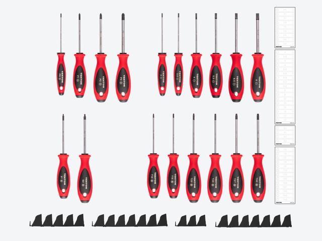 Phillips, Slotted, Torx, Square Driver Set with Organizers | TEKTON