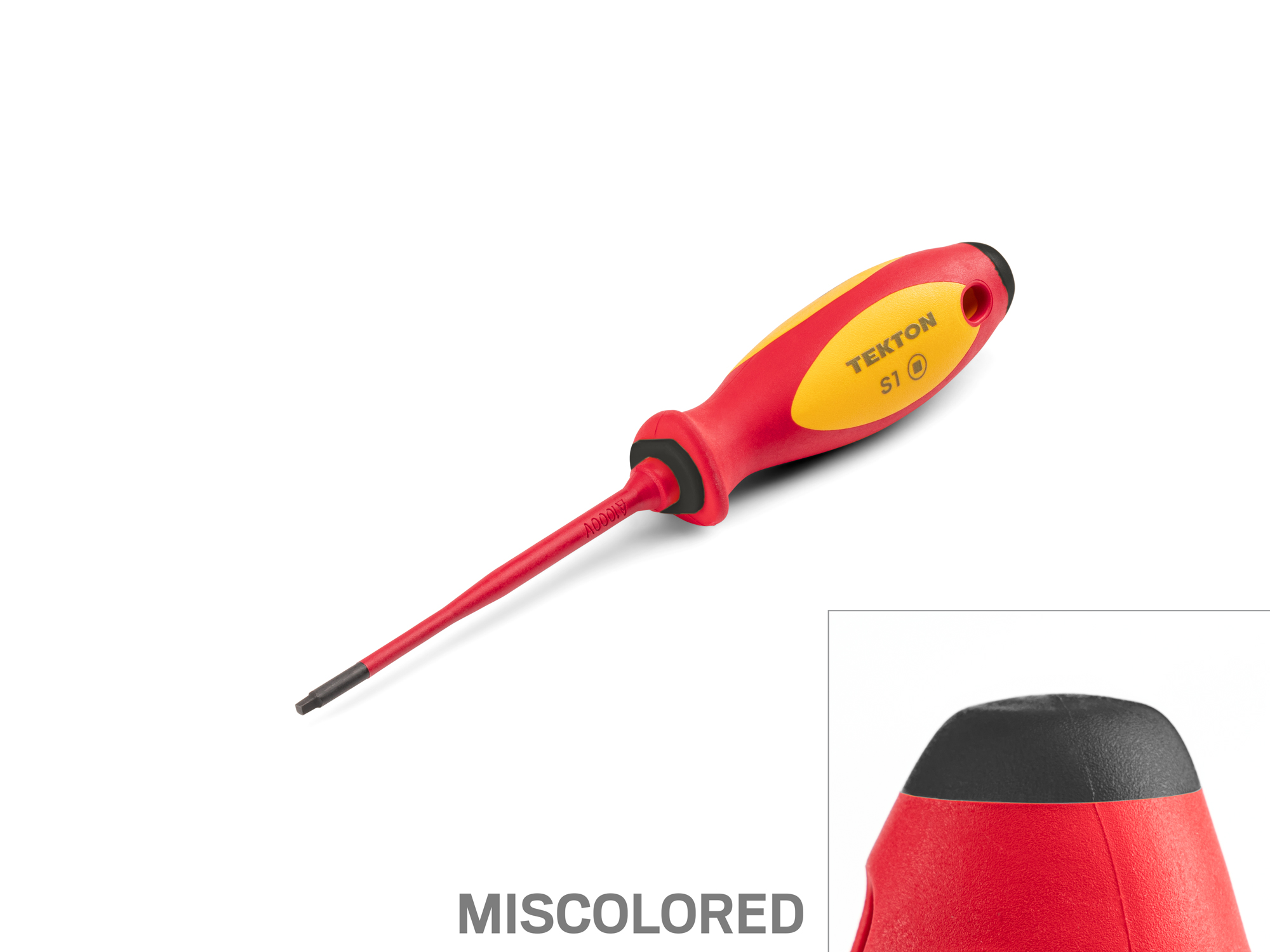 #1 Square Insulated Screwdriver, 4 in. Shank (Irregular) | TEKTON