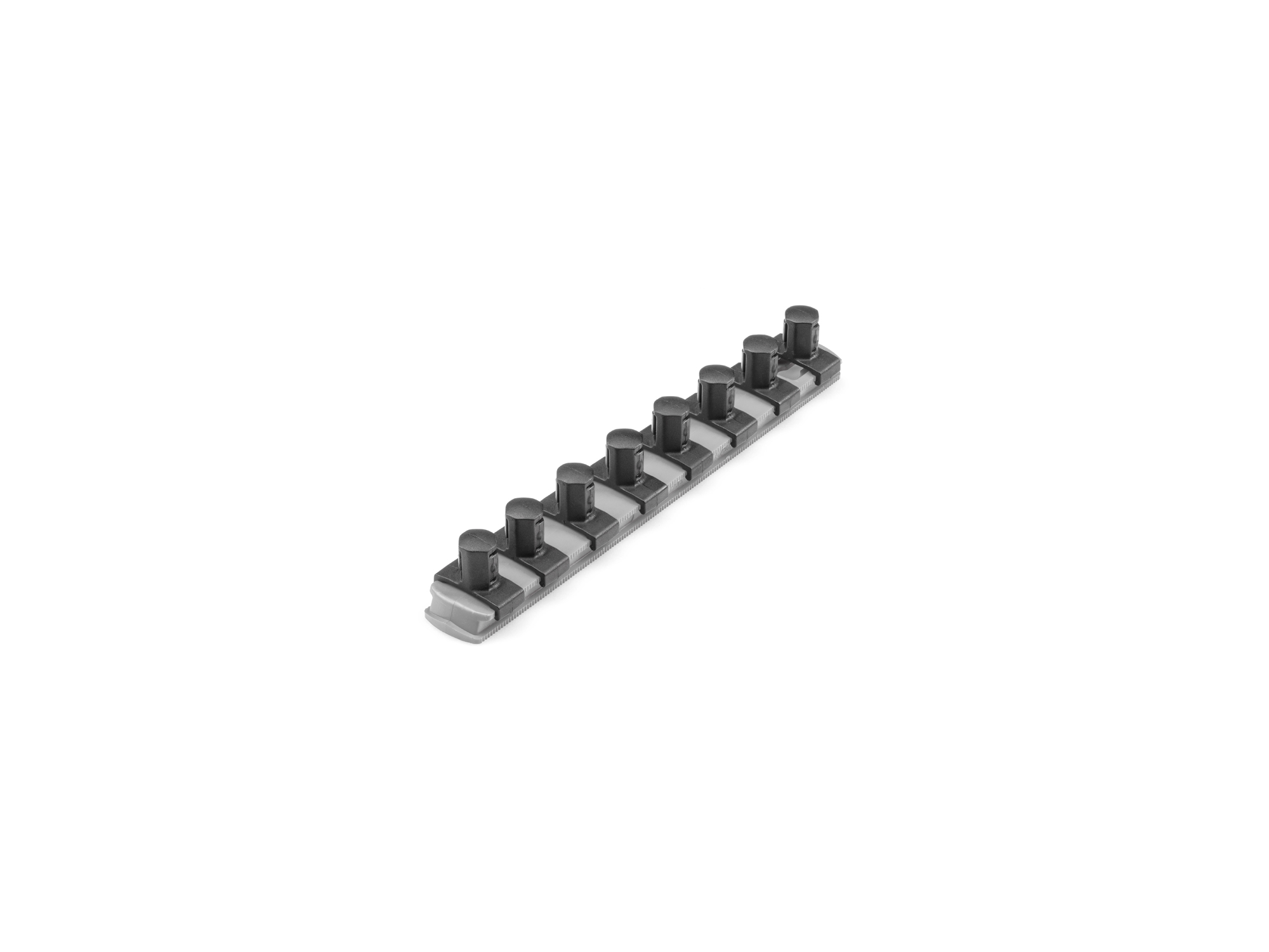 1/2 Inch Drive x 8 Inch Socket Rail, 8 Clips (Gray) | TEKTON | USA