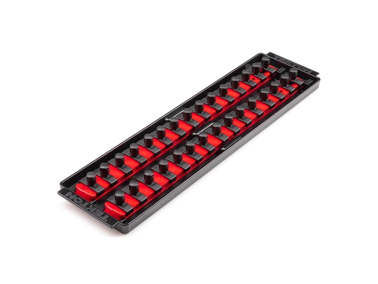 3/8 Inch Drive 2-Rail Socket Organizer Set, 30-Tool (Red) | TEKTON | USA