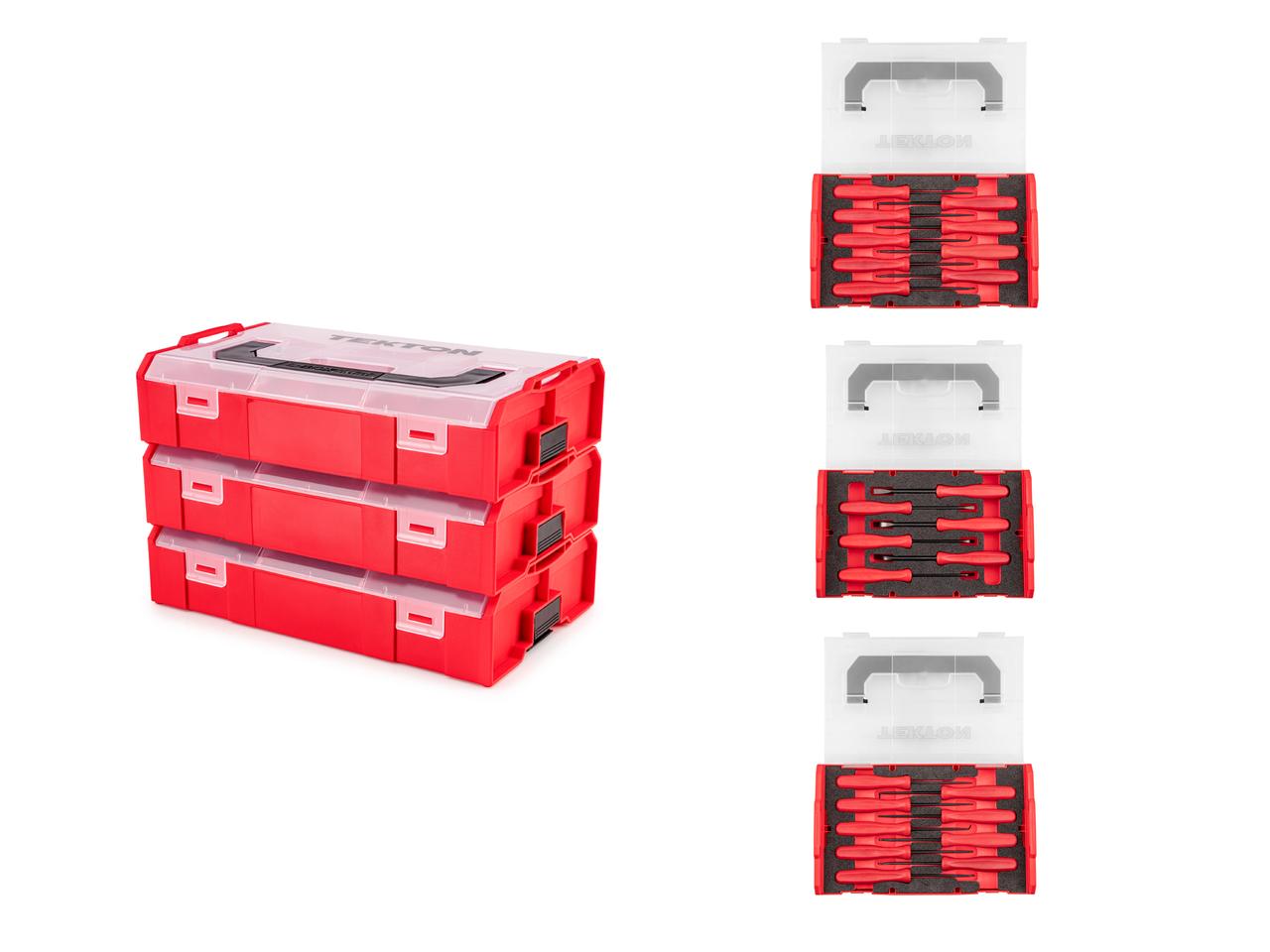 Pick, Hook, and Mini Pry Bar Set in Mini Tool Boxes, 24-Piece | TEKTON